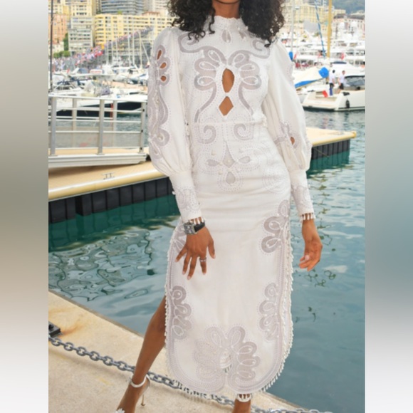 Zimmermann | Dresses | Zimmermann Ninety Six Ric Rac Midi Dress Ivory ...